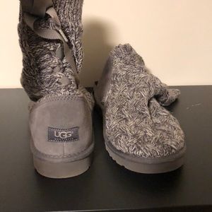 UGG | Shoes | Ugg Lace Back Boots Knit Material | Poshmark